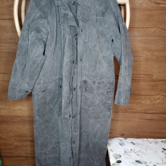 Jackets & Coats | Vintage Australian Outback Oilskin Duster Long Coat ...